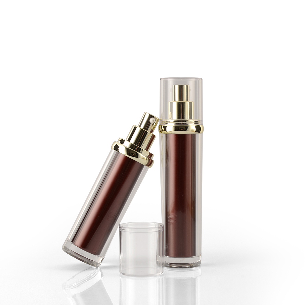 Fancy 50ml Red plastic pump serum bottles for Cosmetics - cosmopacks