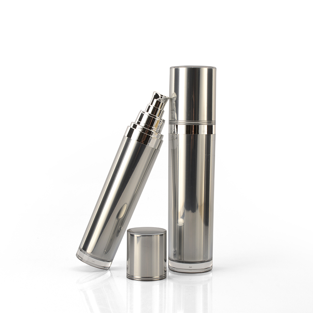 Acrylic 30ml 1oz grey square cosmetic lotion bottle - cosmopacks