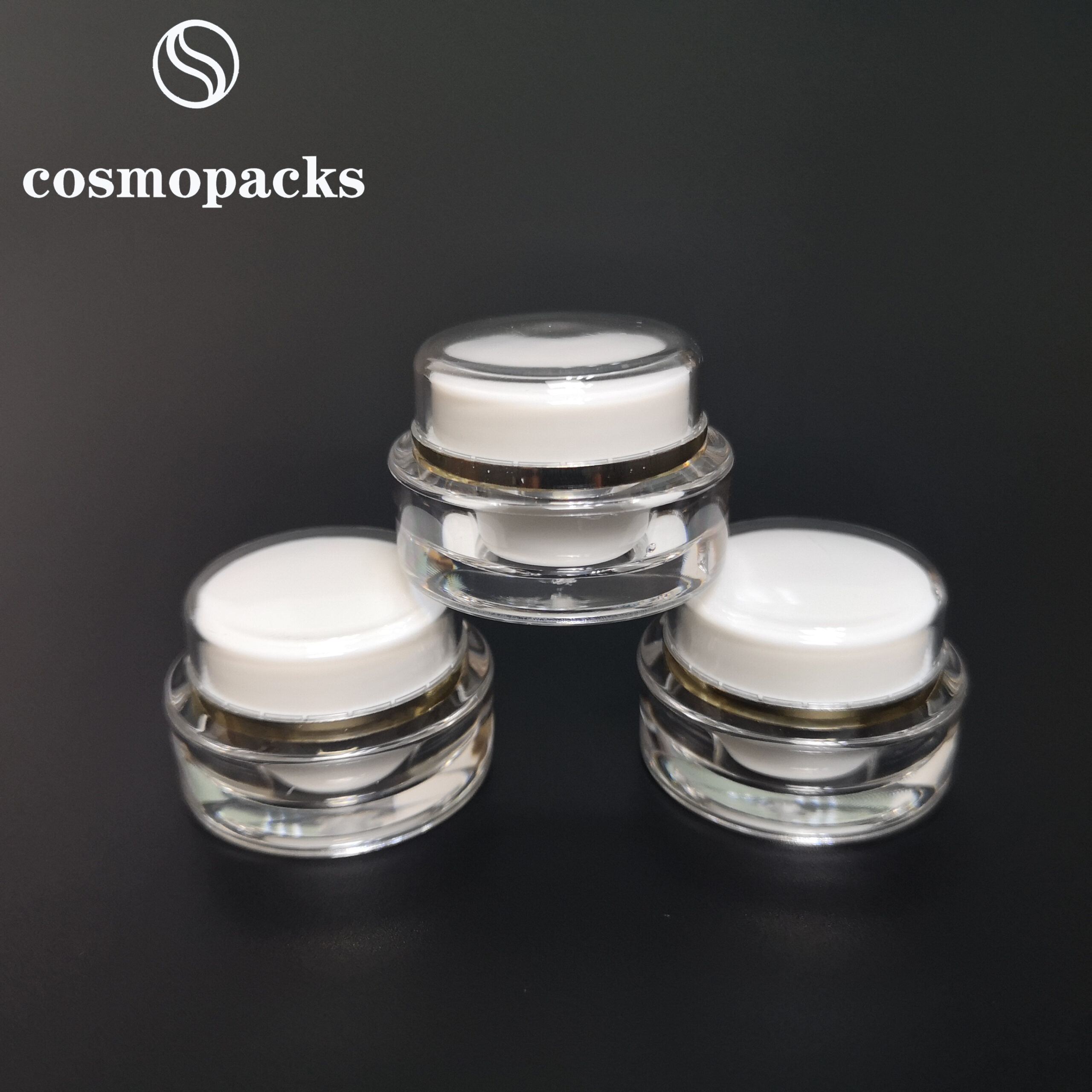 Refillable 15g Round Double Wall Cream Jar W/ White Cap - cosmopacks
