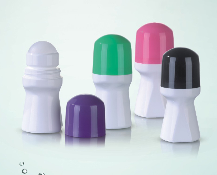 Wholesale 50ml White Plastic Deodorant Bottle W/ Roller Ball - cosmopacks