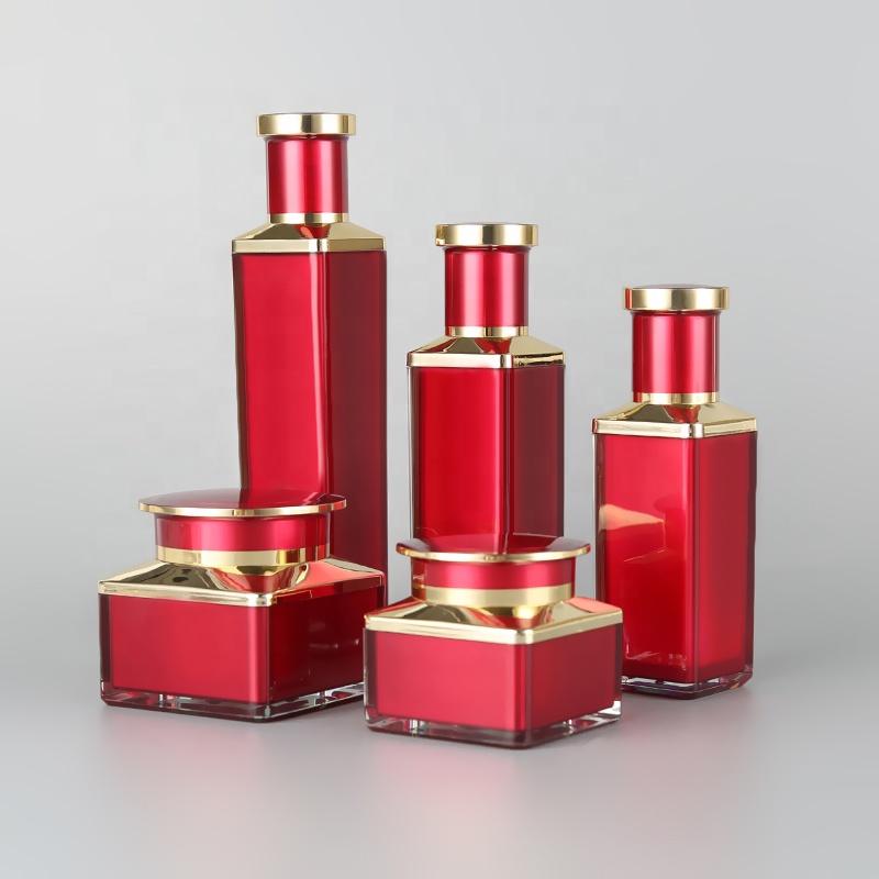 50G Cream Container Gold jar Acrylic Bottle Set Packaging - cosmopacks