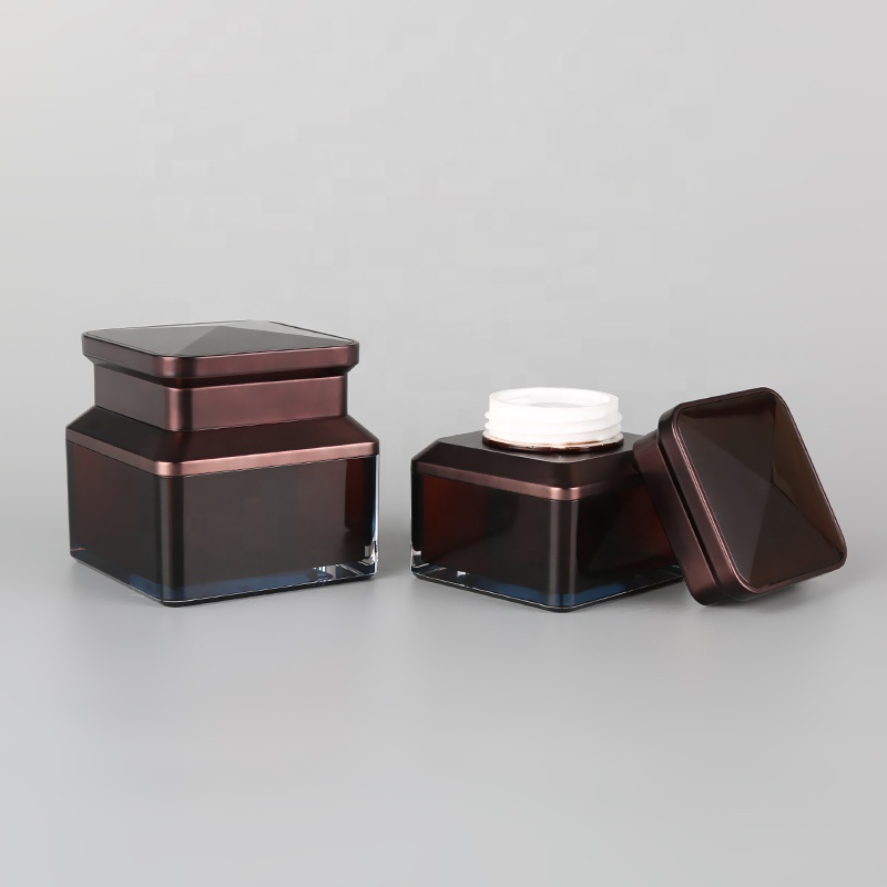 Luxury Brown Skincare Packaging Acrylic Plastic Container - cosmopacks