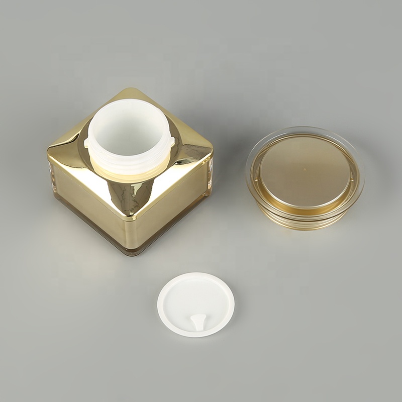 50G Cream Container Gold jar Acrylic Bottle Set Packaging - cosmopacks